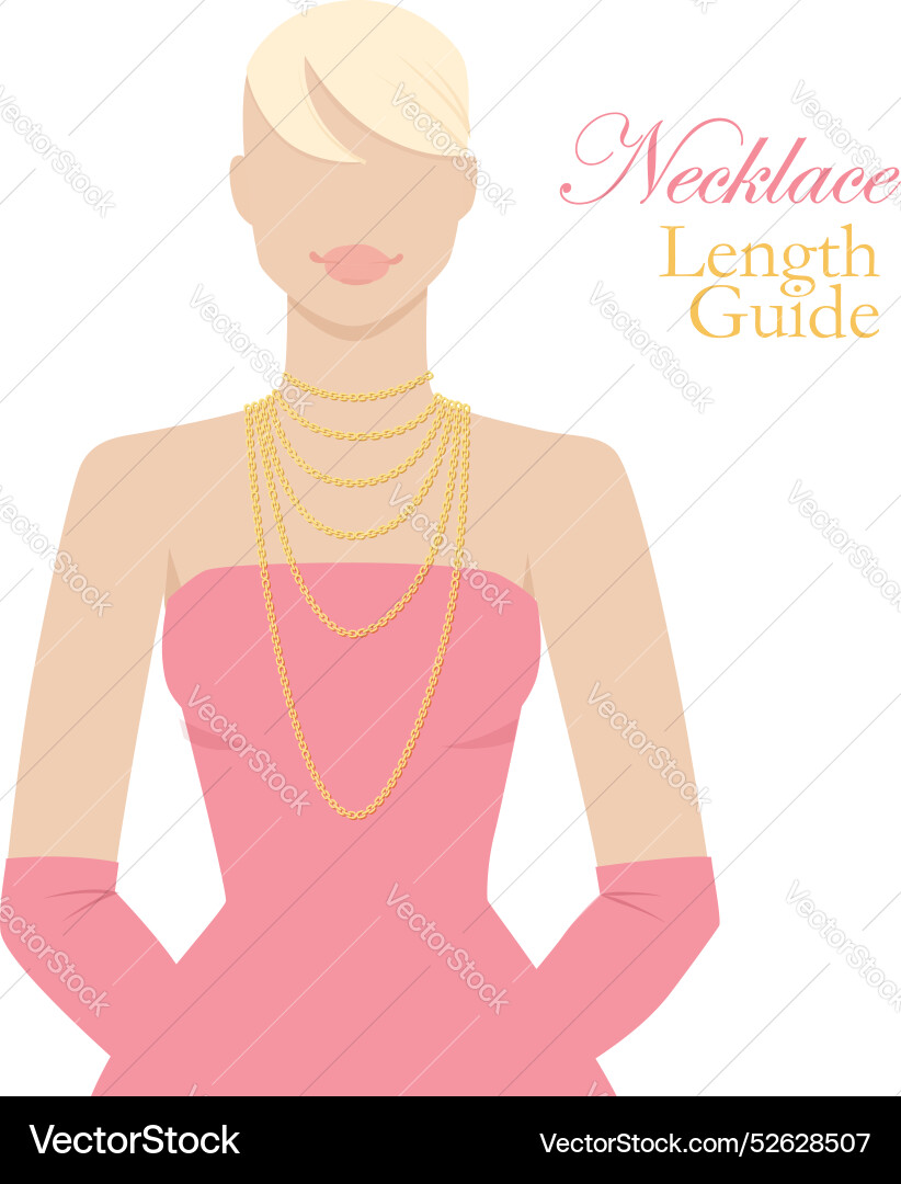 Necklace length guide Royalty Free Vector Image