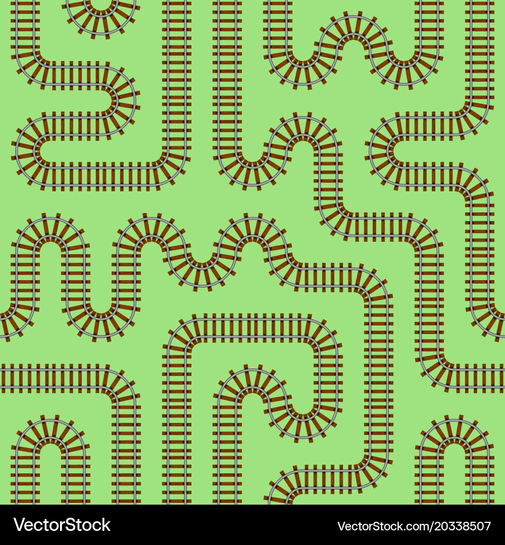 Railroad track seamless pattern Royalty Free Vector Image
