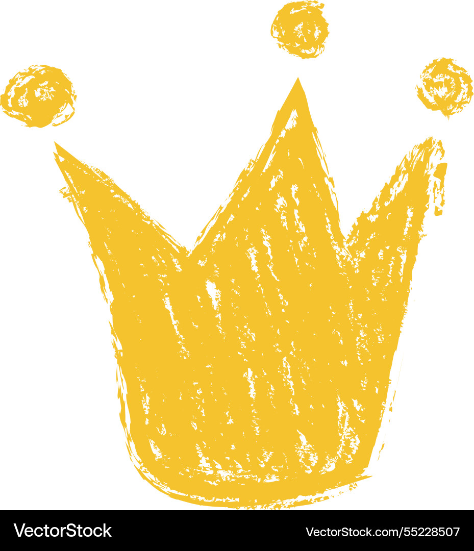 Scribble crayon crown Royalty Free Vector Image