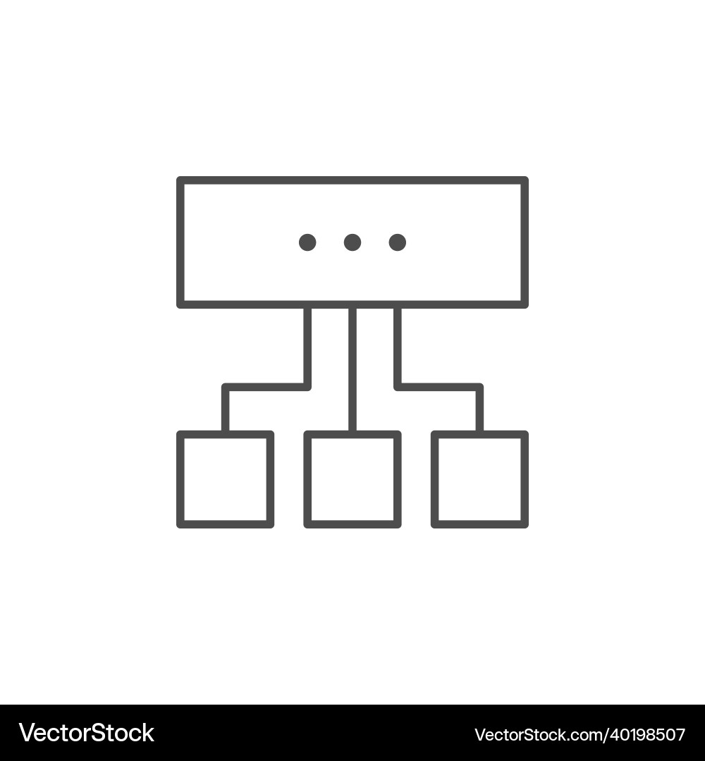 Server structure line outline icon Royalty Free Vector Image