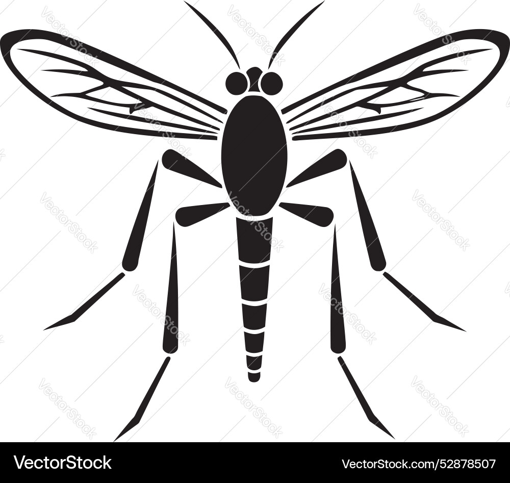 Stylish mosquito graphic monochrome logo Vector Image