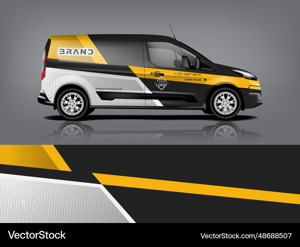 Van wrap design sticker and decal Royalty Free Vector Image