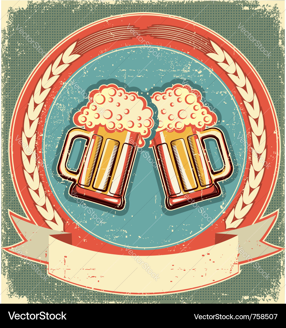Vintage Beer Label - Retro Style Royalty Free Vector Image
