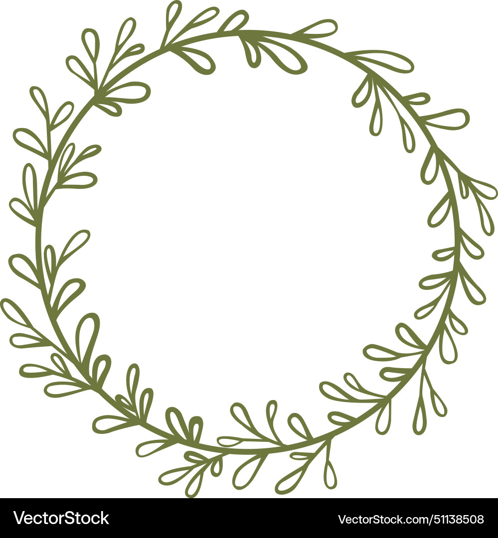 Abstract green leaves wreath Royalty Free Vector Image