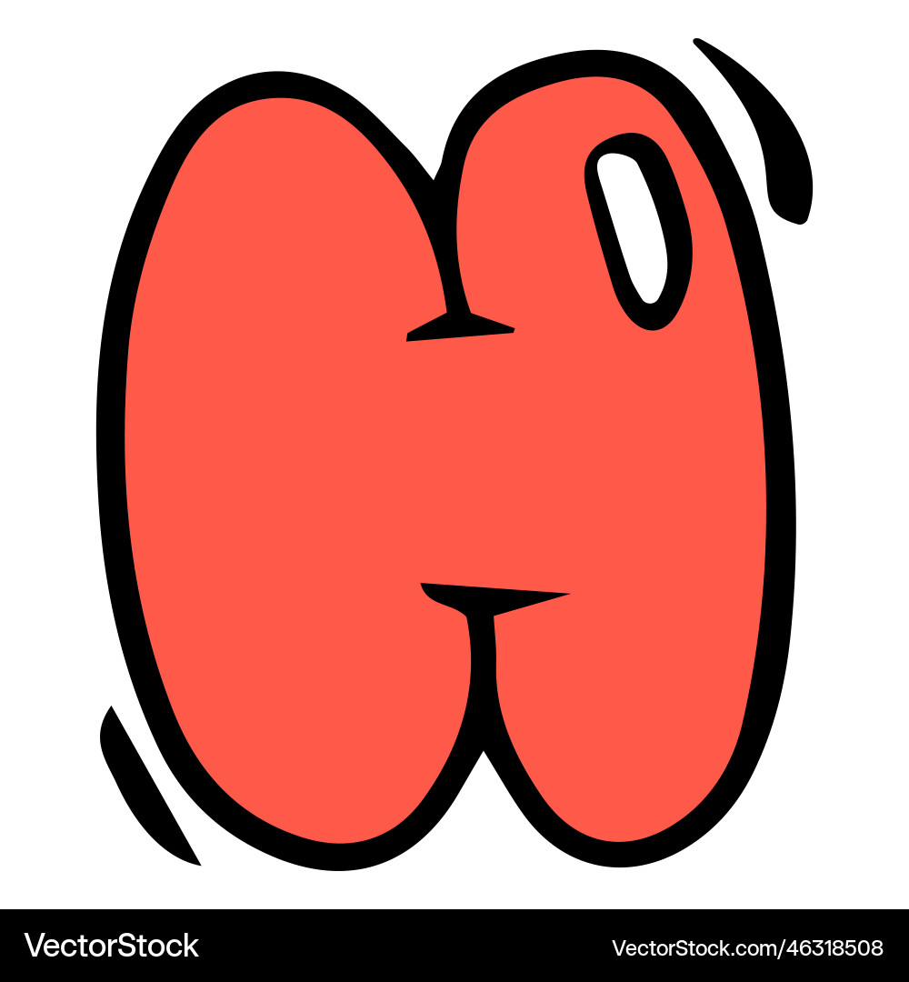 Alphabet letter h graffiti Royalty Free Vector Image