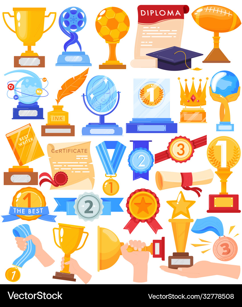 Award trophy winner gold cup Royalty Free Vector Image