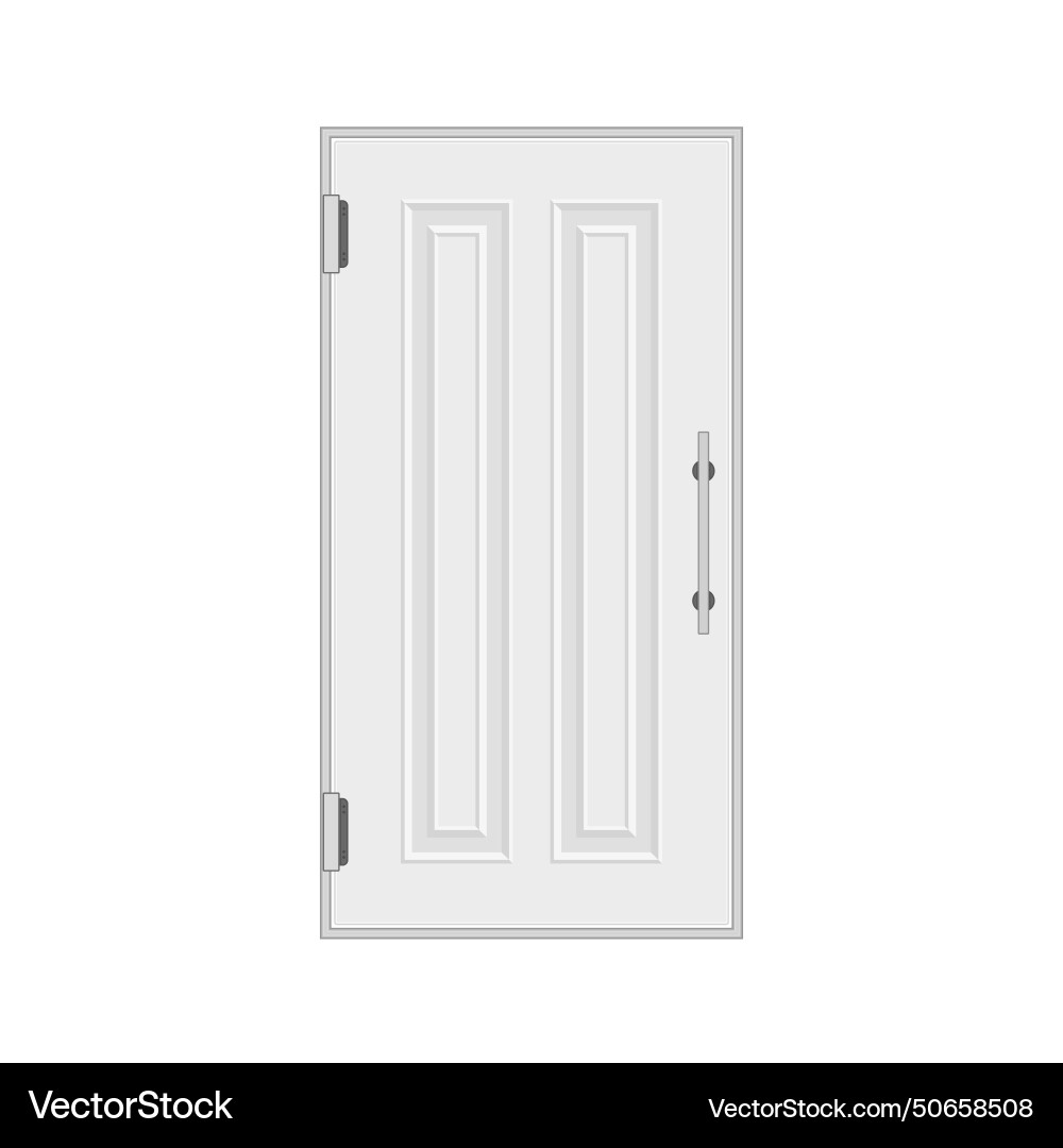 Closed entrance door with frame realistic style Vector Image