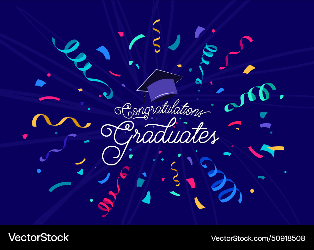 Congratulations graduates background Royalty Free Vector