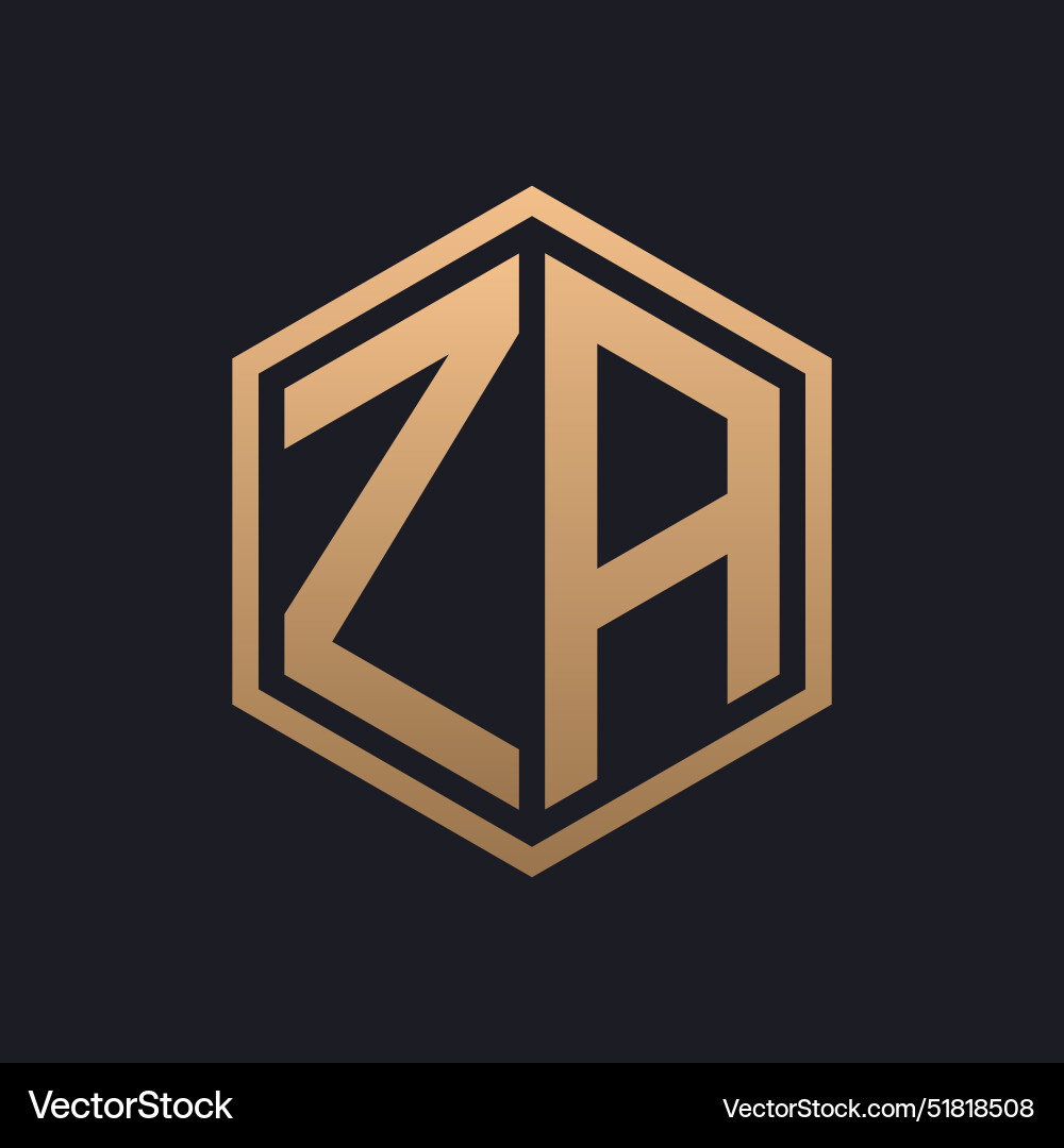 Elegant hexagon letter za logo design initial Vector Image