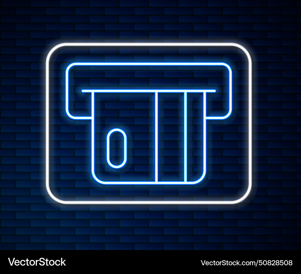 Glowing neon line credit card inserted Royalty Free Vector