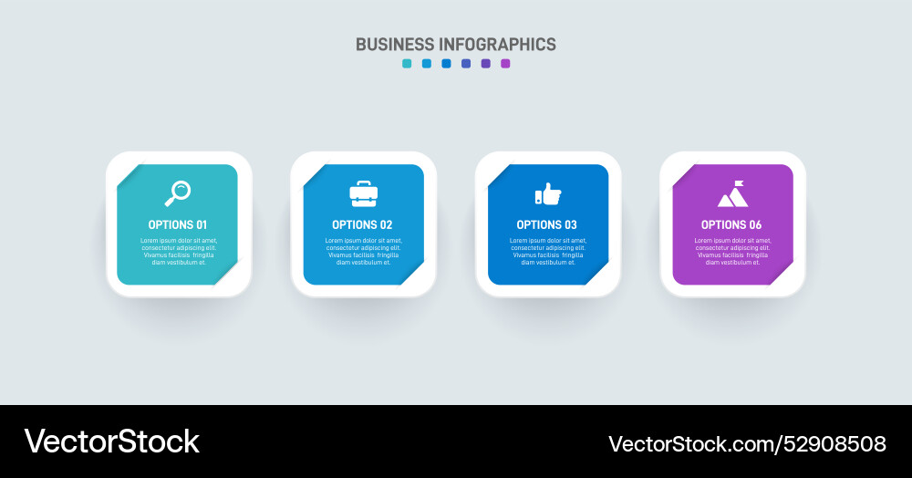 Horizontal progress bar featuring 4 arrow-shaped Vector Image