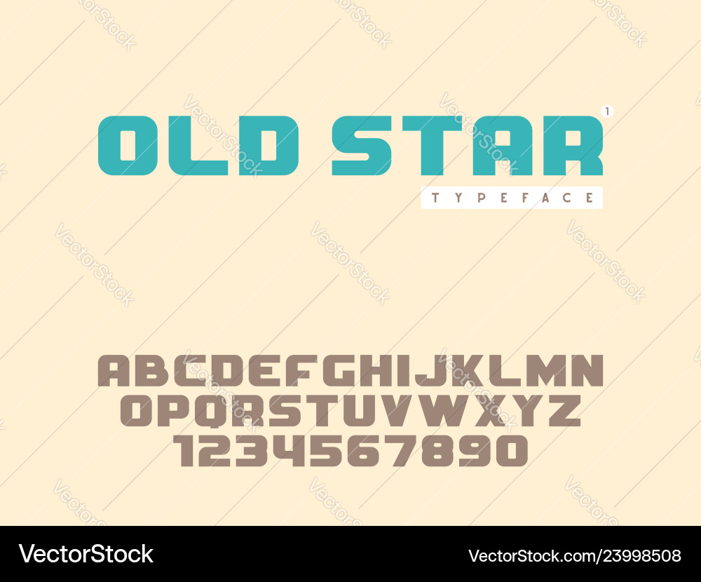 Latin uppercase alphabet letters and numbers Vector Image