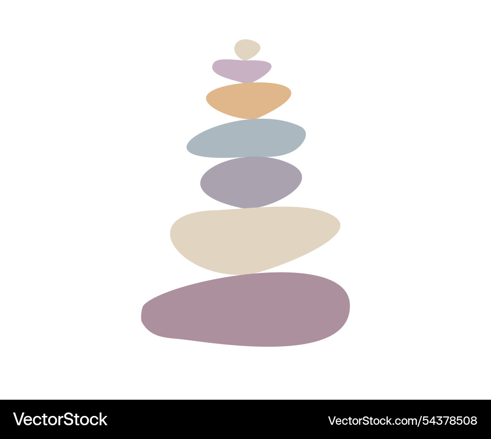 Meditation balance stone pyramid stacked pebbles Vector Image