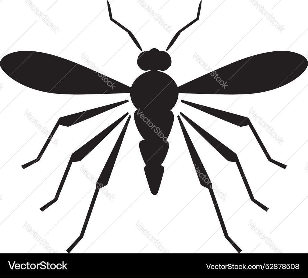 Monochrome mosquito logo intricate mosquito icon Vector Image