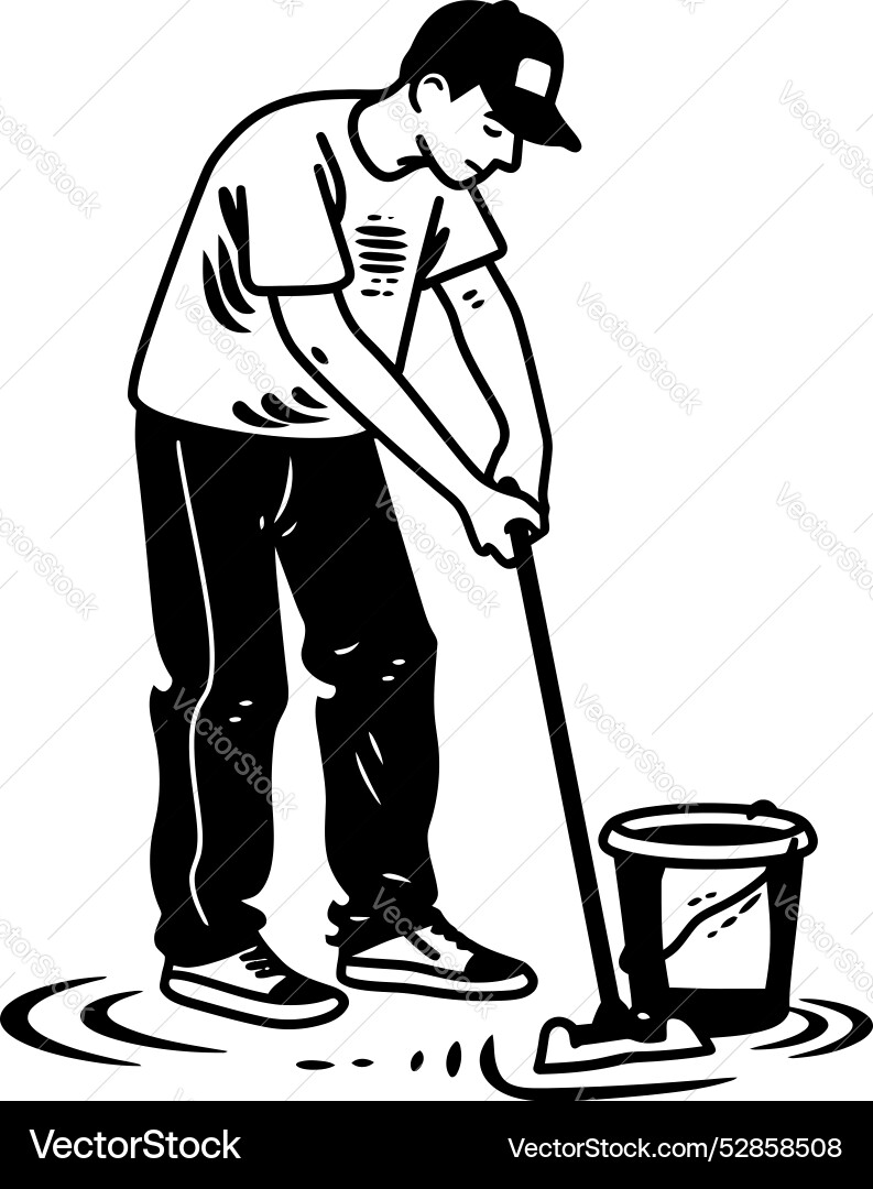 Tidy touch cleaning floor logo gleaming gestures Vector Image