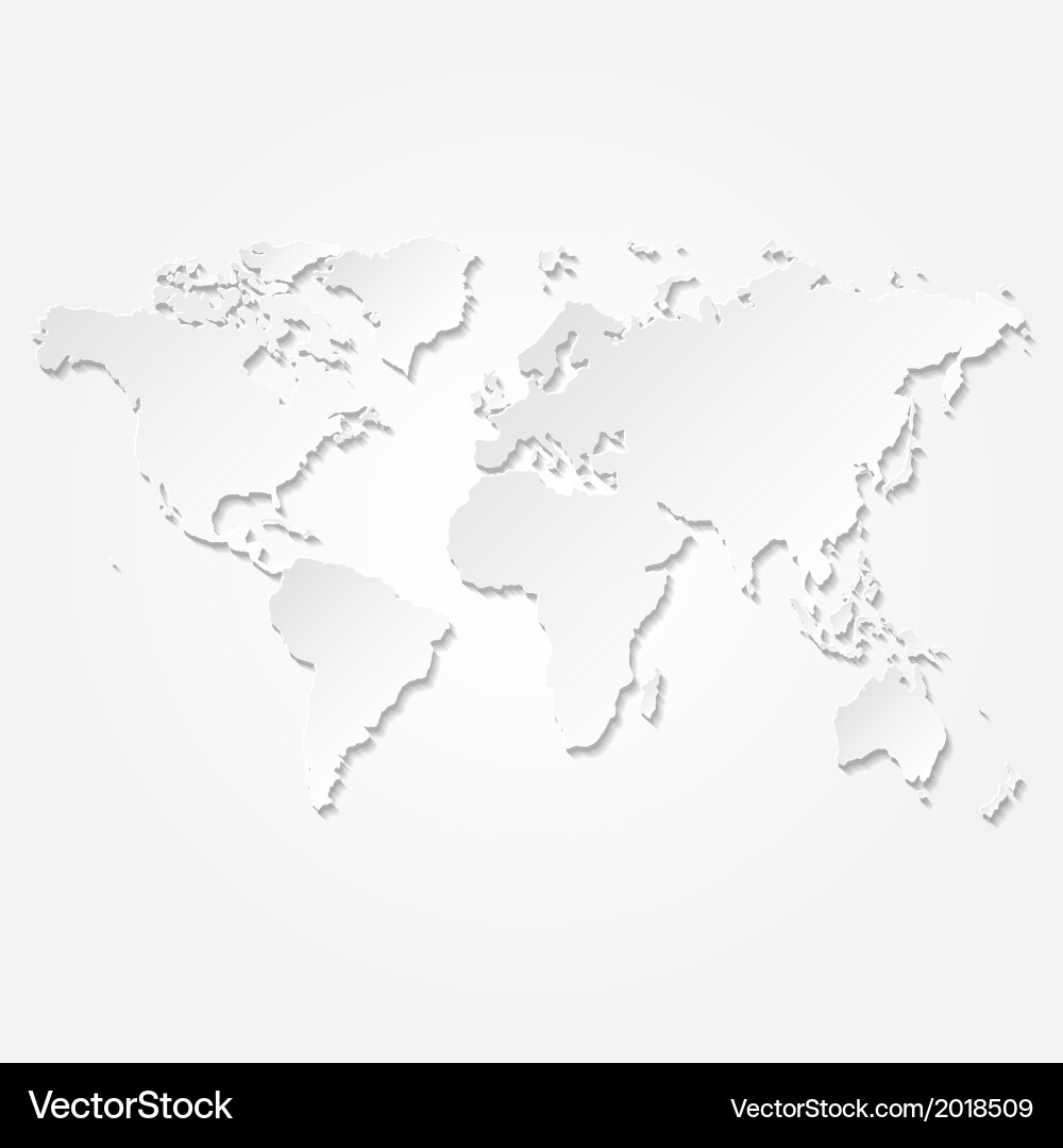 3D Paper World Map Card Royalty Free Vector Image