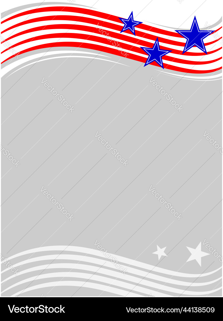 American flag symbols frame background Royalty Free Vector