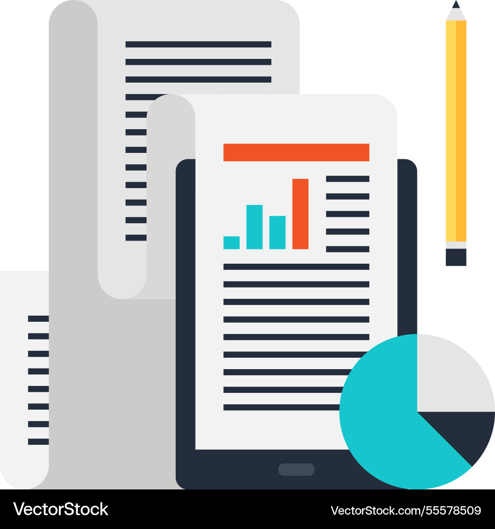 Business news flat web icon concept Royalty Free Vector