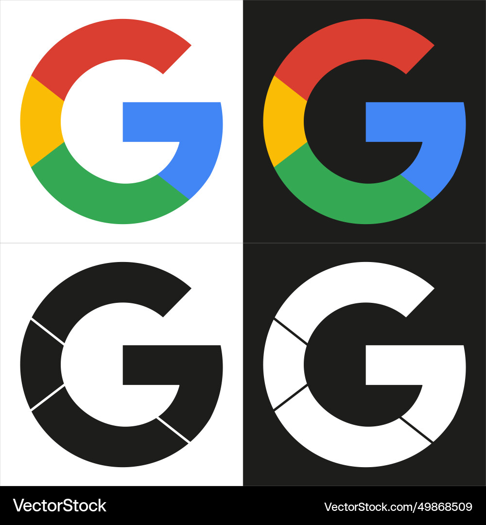 Google Icon Set Royalty Free Vector Image - VectorStock