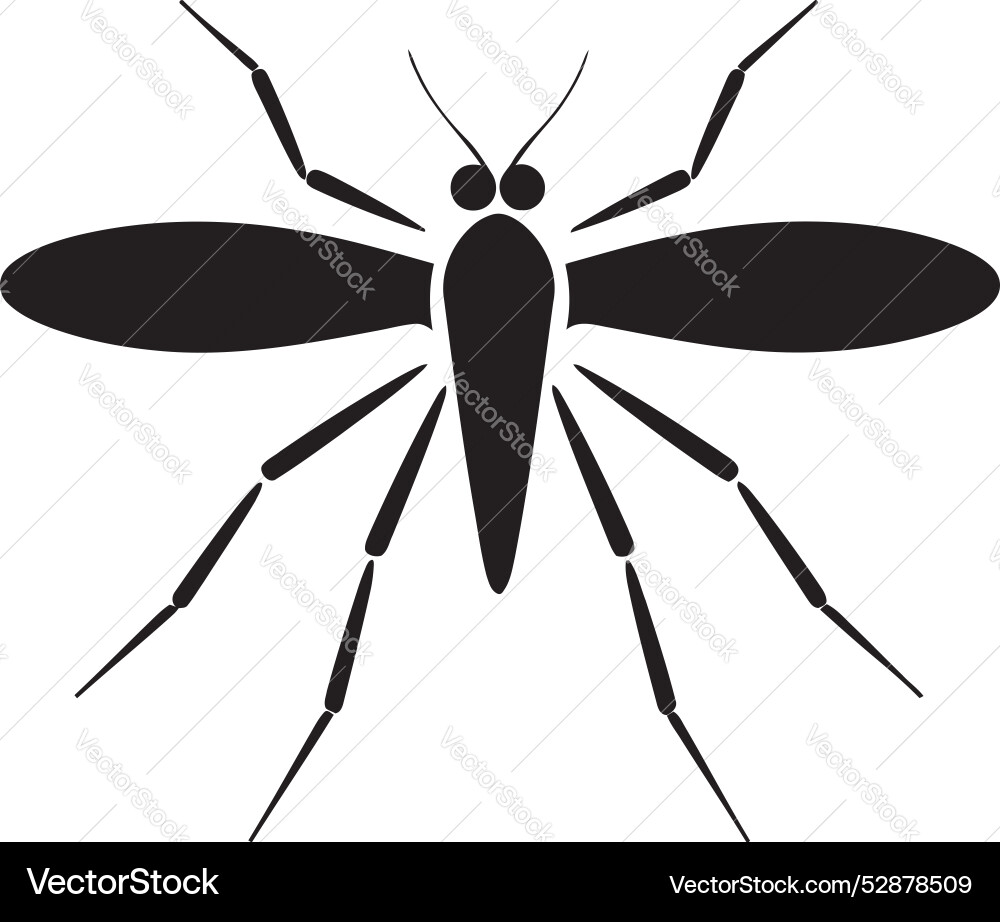 Graceful mosquito logo with clean lines Royalty Free Vector