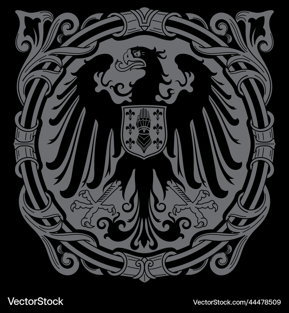 Knightly design medieval heraldic emblem Vector Image