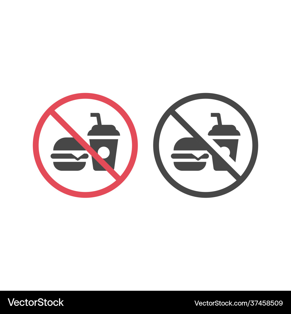 No food red prohibition sign Royalty Free Vector Image