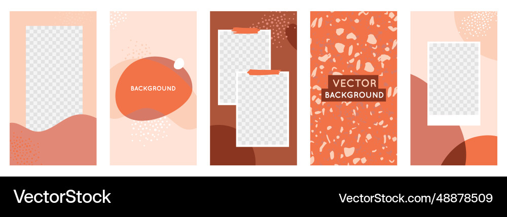 Set of abstract creative backgrounds in minimal Vector Image