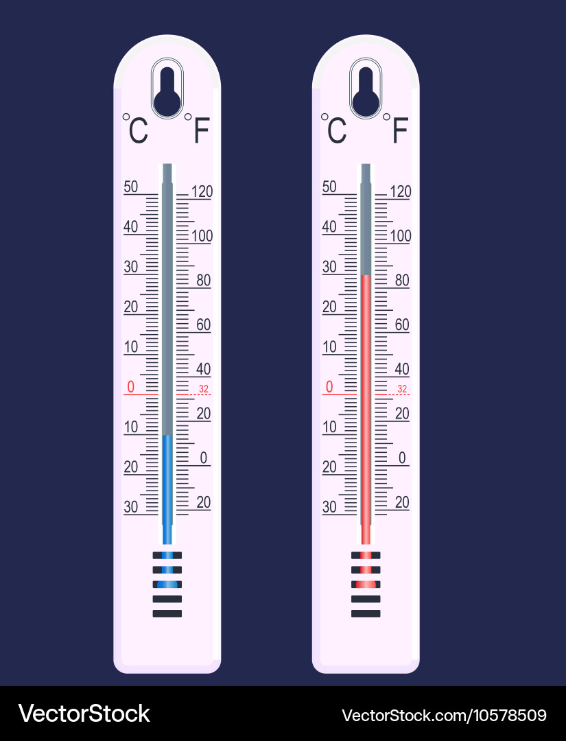 Thermometer cold and hot Royalty Free Vector Image
