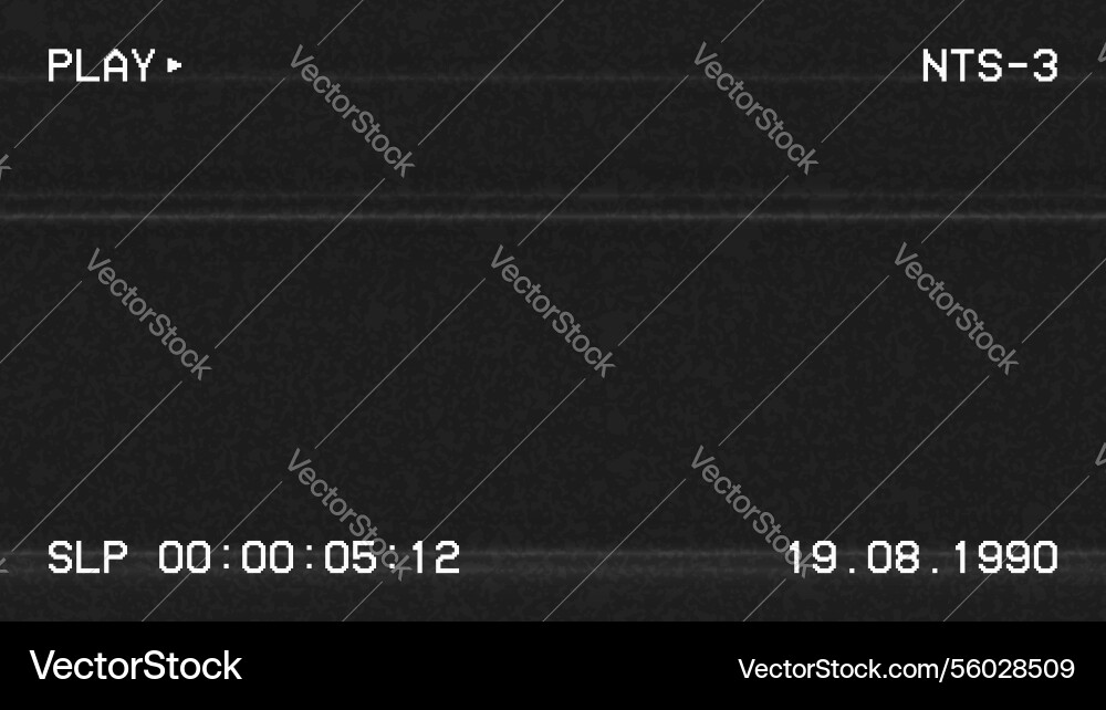 Vhs video background glitch vhs effect with white Vector Image