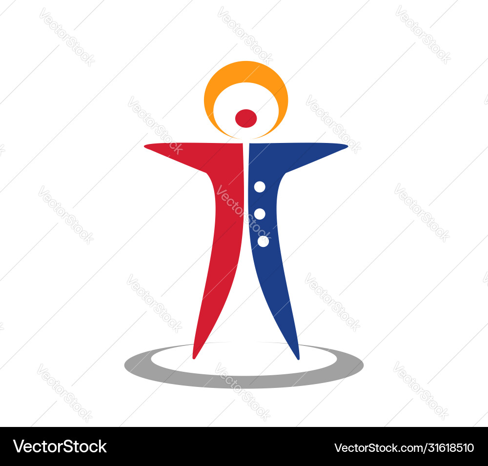 Classic circus clown logo Royalty Free Vector Image