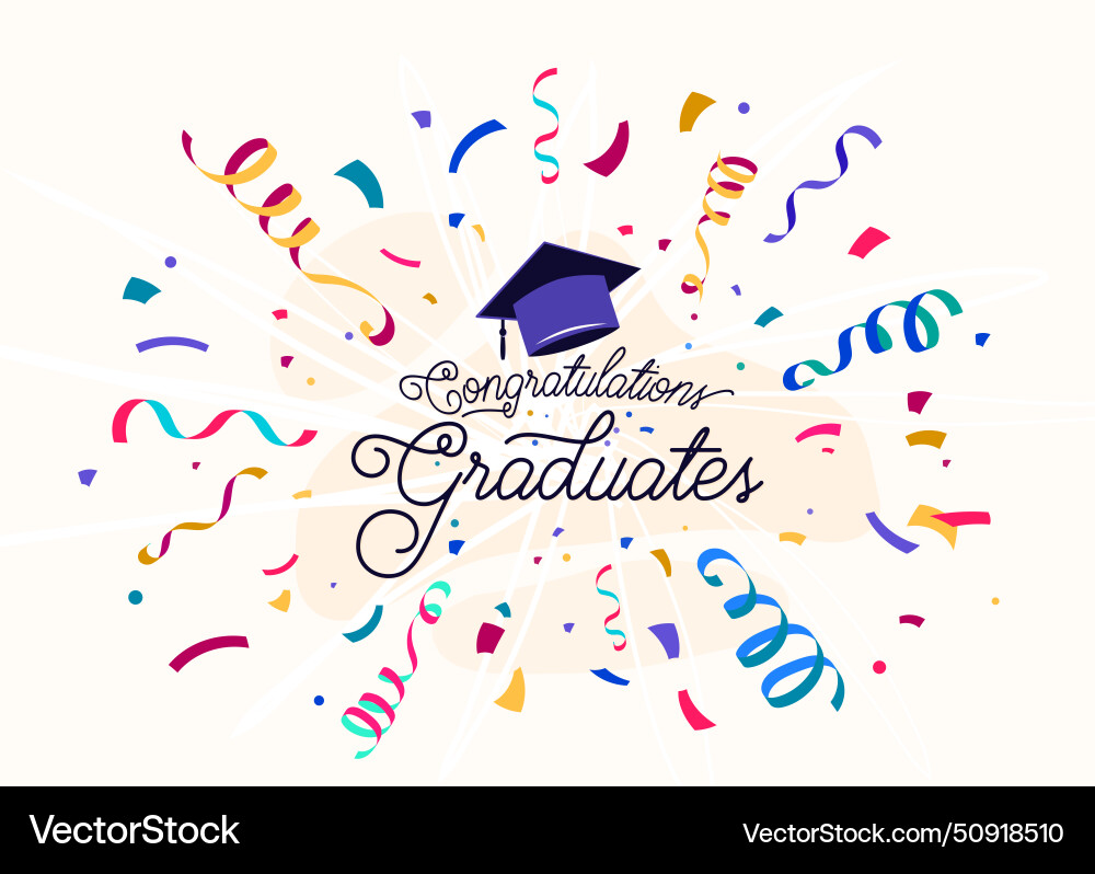 Congratulations graduates background Royalty Free Vector