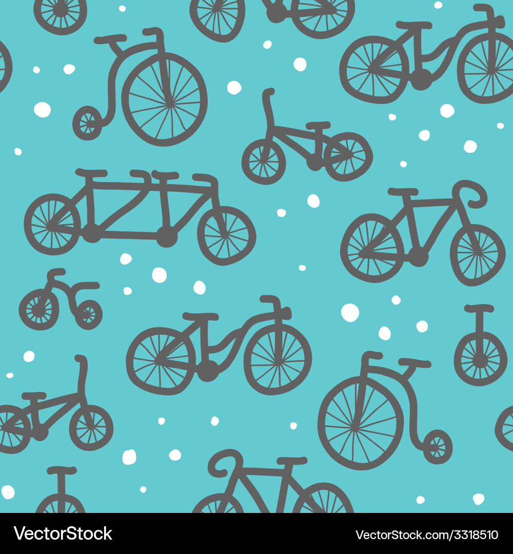 Hand drawn bicycle pattern Royalty Free Vector Image