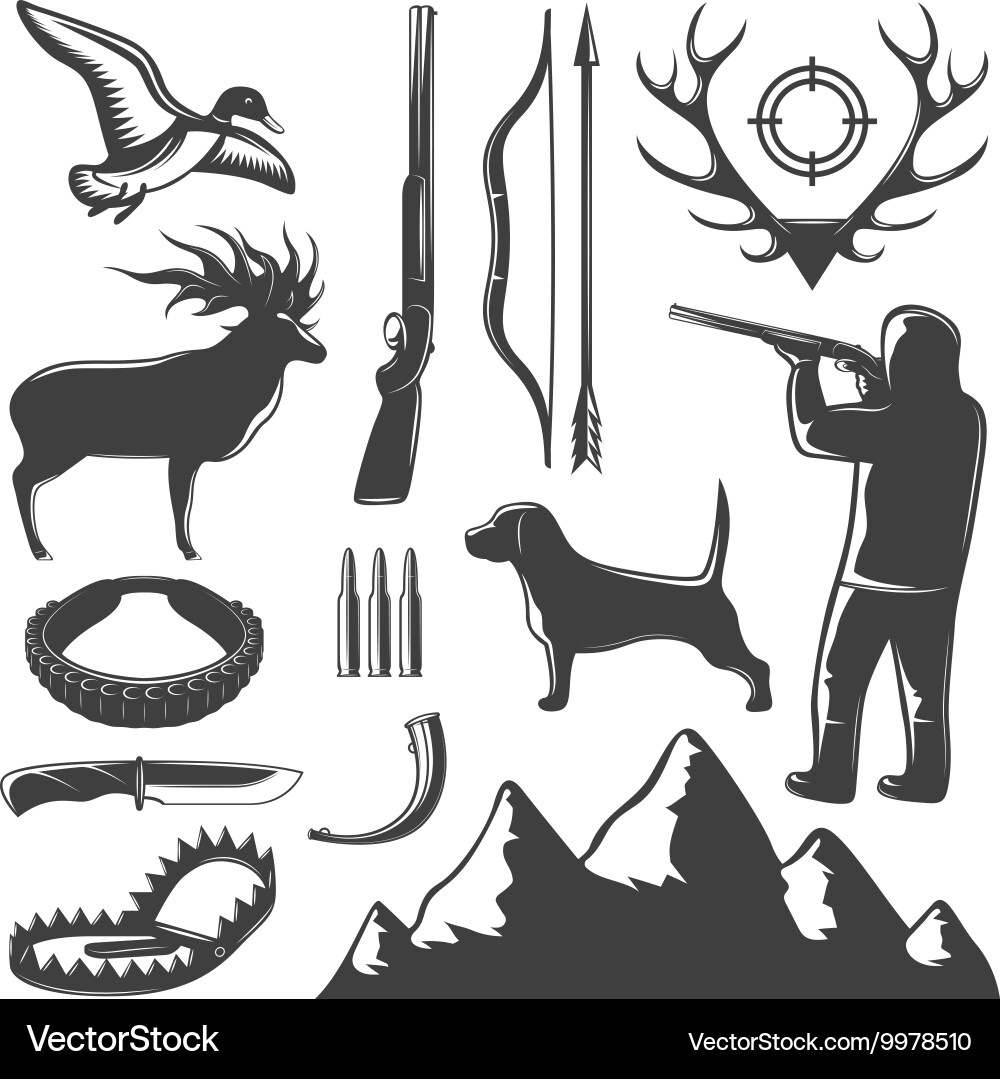 Hunting icon set Royalty Free Vector Image - VectorStock