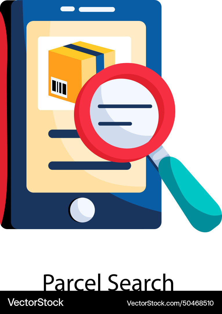 Parcel search Royalty Free Vector Image - VectorStock