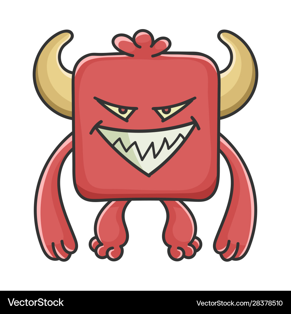 Red Devil Cartoon Monster – Royalty-Free Vector | VectorStock