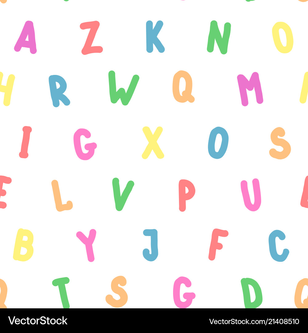 Simple seamless pattern english colorful alphabet Vector Image