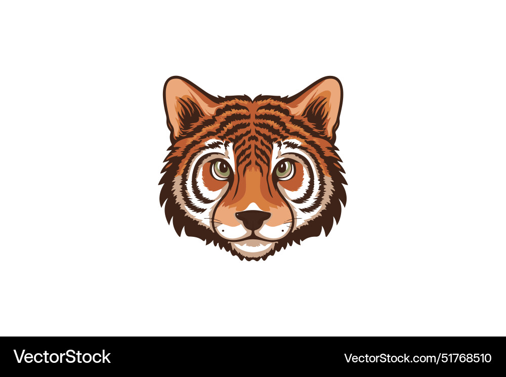 Tiger head face mascot design Royalty Free Vector Image