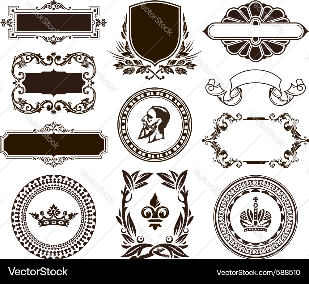 Vintage frames Royalty Free Vector Image - VectorStock