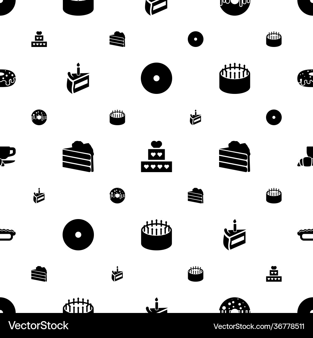 Bakery icons pattern seamless white background Vector Image
