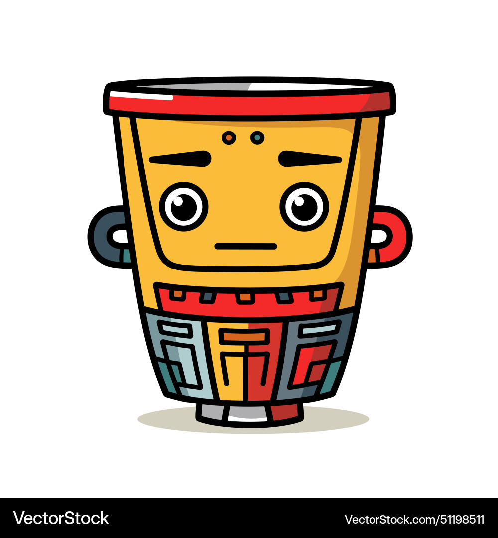 Colorful anthropomorphic coffee cup character Vector Image