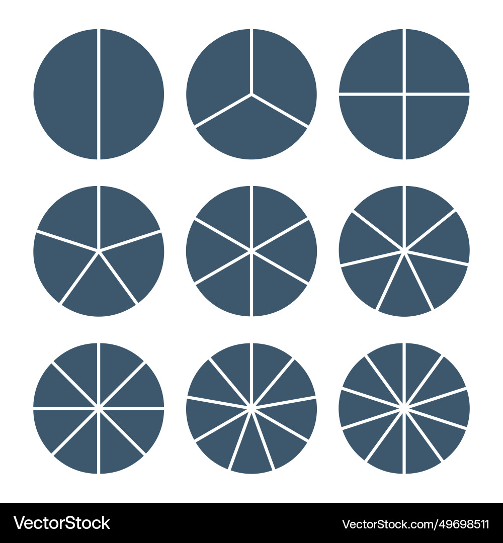 Cycle diagram pie chart set infographic template Vector Image