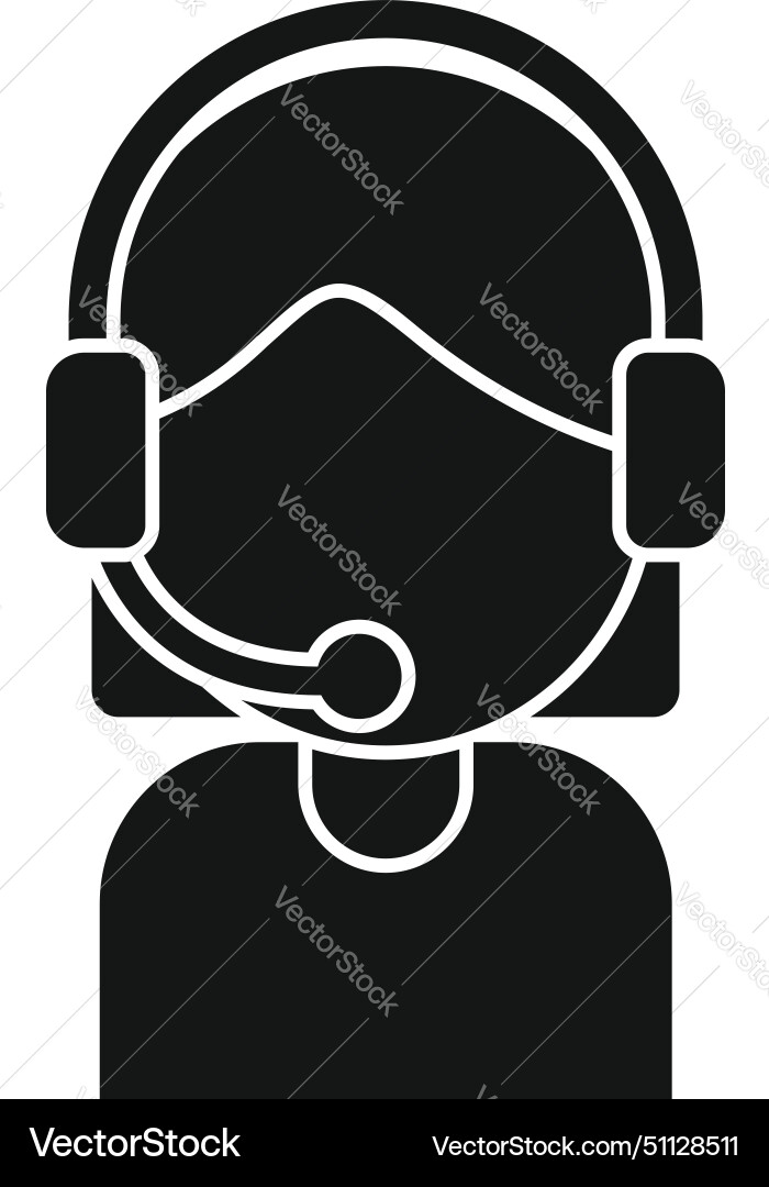 Female call center worker icon simple Royalty Free Vector