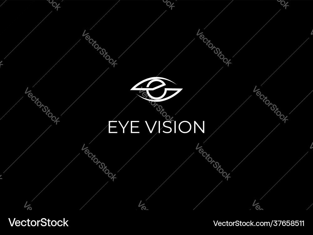 Initial letter e for eye vision logo design Vector Image
