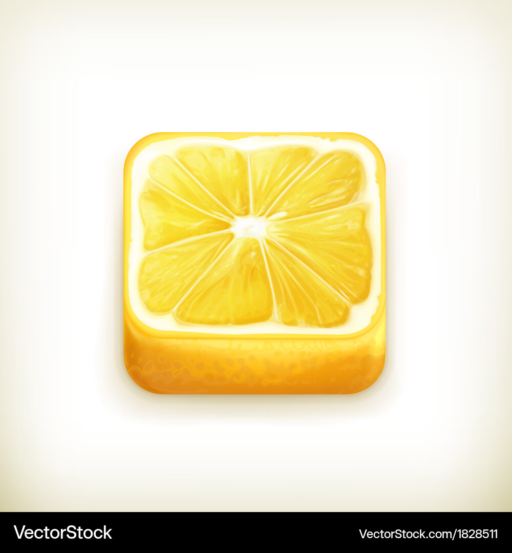 Lemon App Icon - Fresh Slice Royalty Free Vector Image