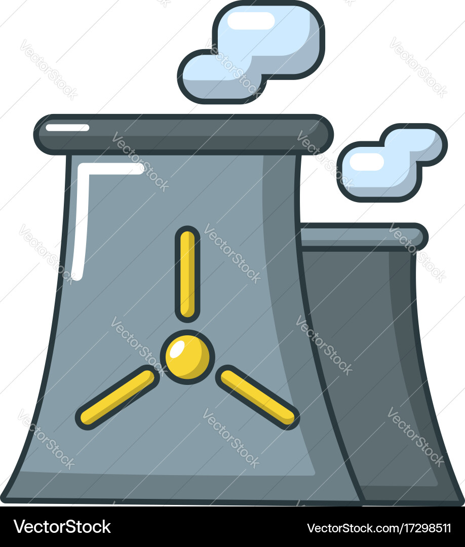 Modern nuclear power plant icon cartoon style Vector Image