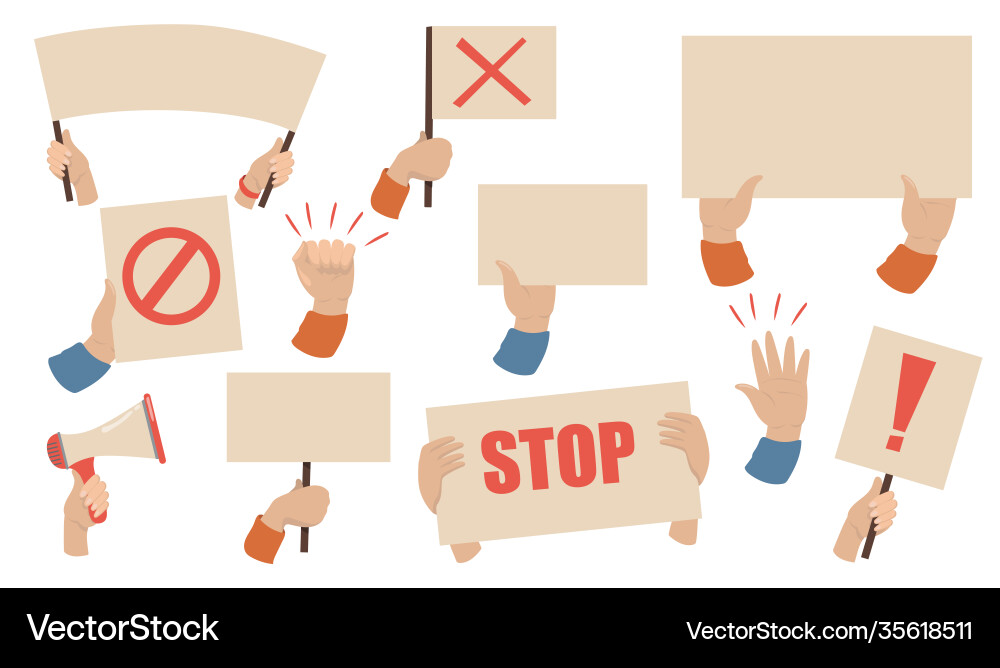 Protest placards set Royalty Free Vector Image