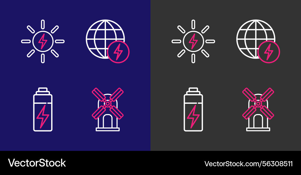 Renewable Energy Icons Set Royalty Free Vector Image