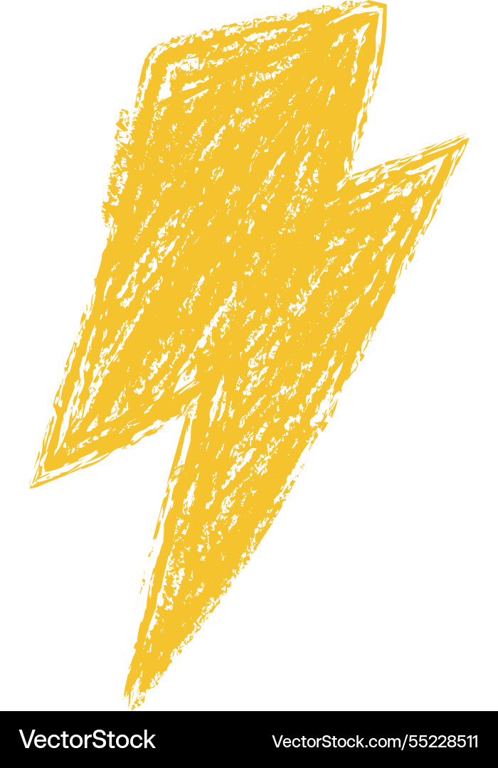 Scribble crayon lightning Royalty Free Vector Image
