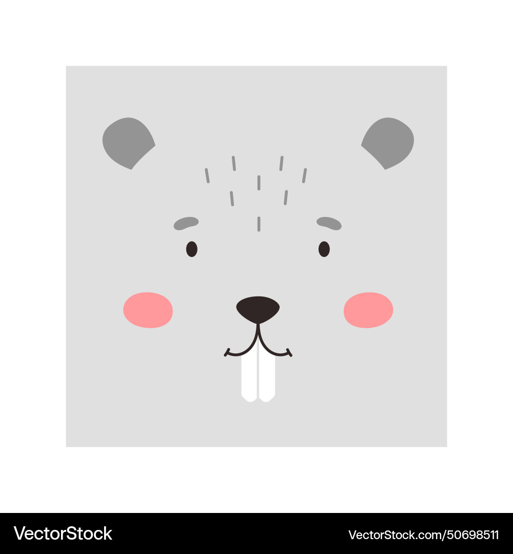 Simple beaver portrait Royalty Free Vector Image