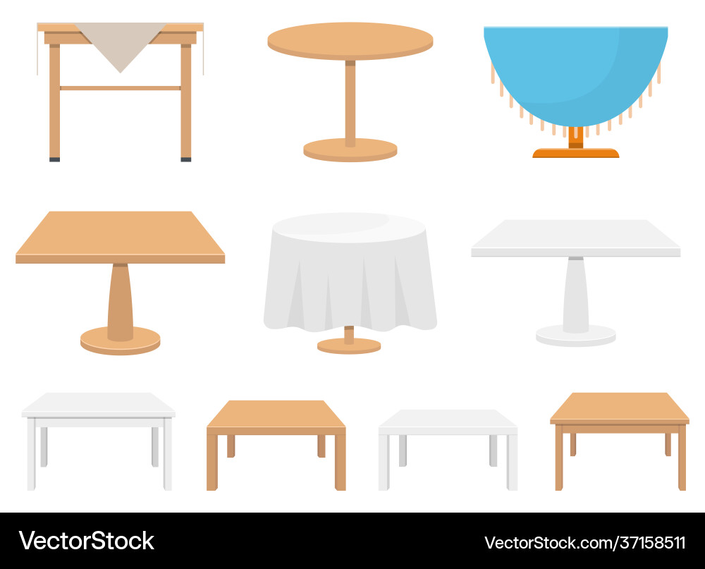 Wooden table design isolated on white background Vector Image